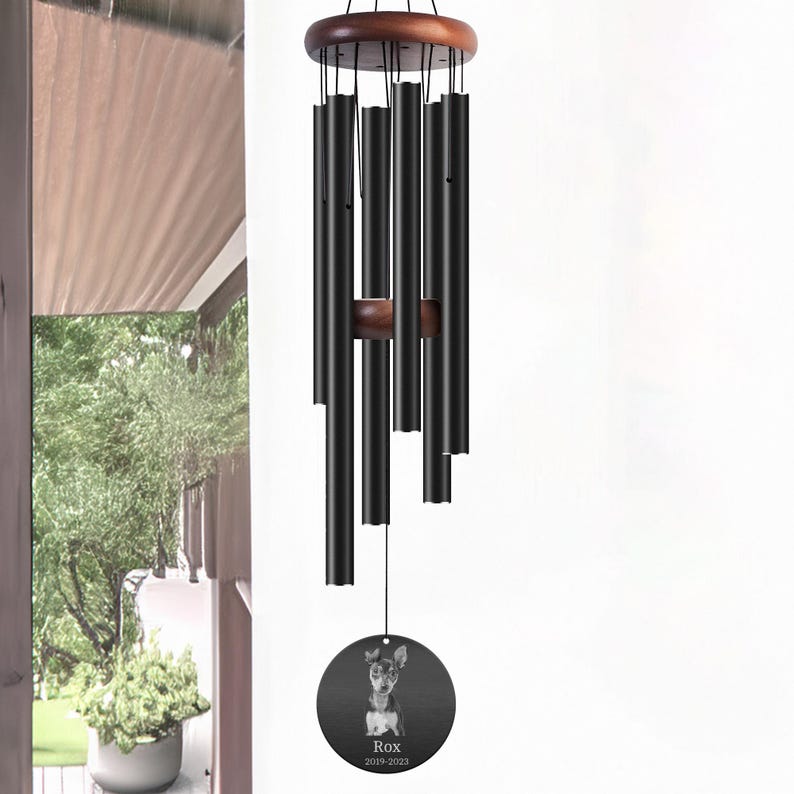 Custom Pet Memorial Wind Chime, Sketch Pet Loss Gift, Outdoor Dog Cat ...