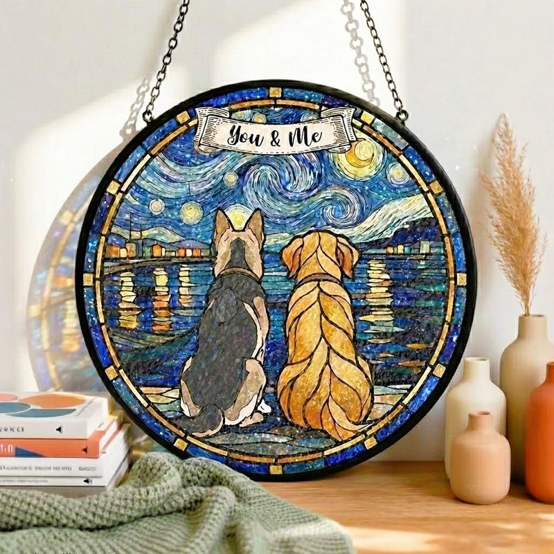 Custom Dogs Stained Glass - Etsy