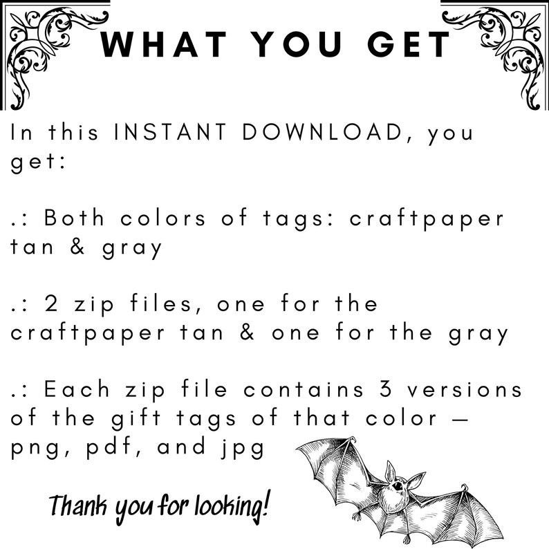 Gothic Gift Tag, Gift Tags Printable, Tags for Gifts, Gifting - Etsy