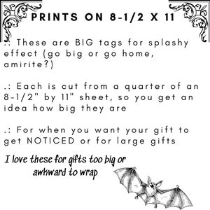 Gothic Gift Tag, Gift Tags Printable, Tags for Gifts, Gifting - Etsy