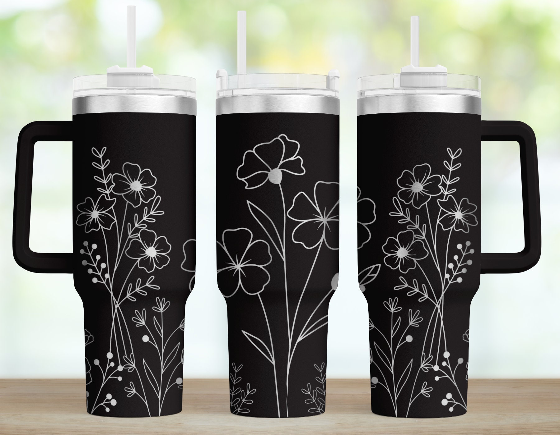 Flower 40oz Tumbler Wrap Svg,wildflower 40oz Tumbler Laser Engraving ...