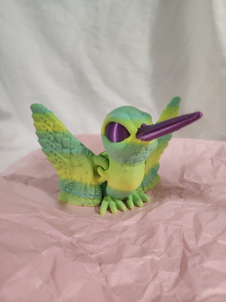 3D Printed Articulated Hummingbird – Colorful Fidget Bird Figurine - Etsy