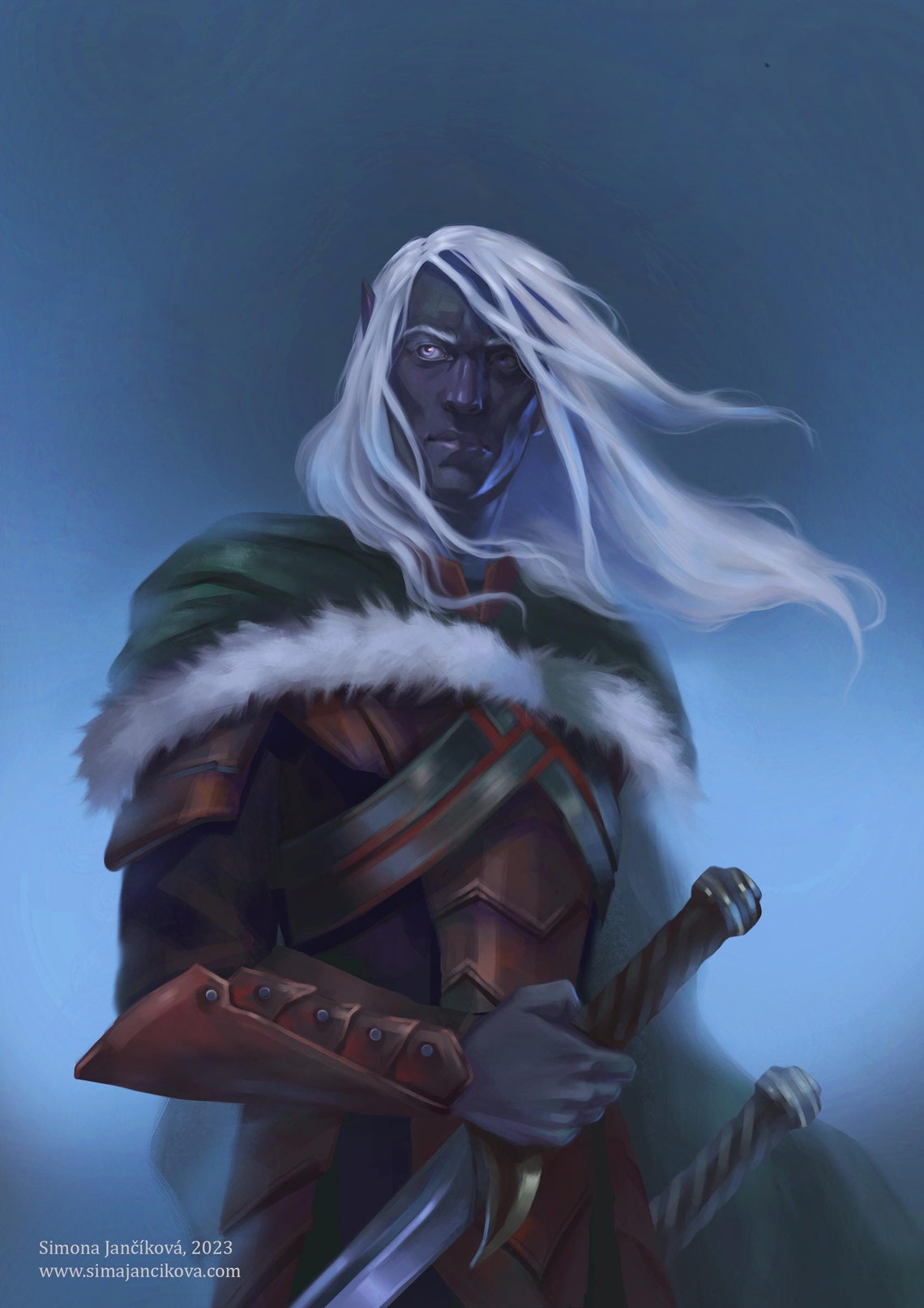 Drizzt Do Urden Print The Dark Elf Trilogy Fan Art Etsy
