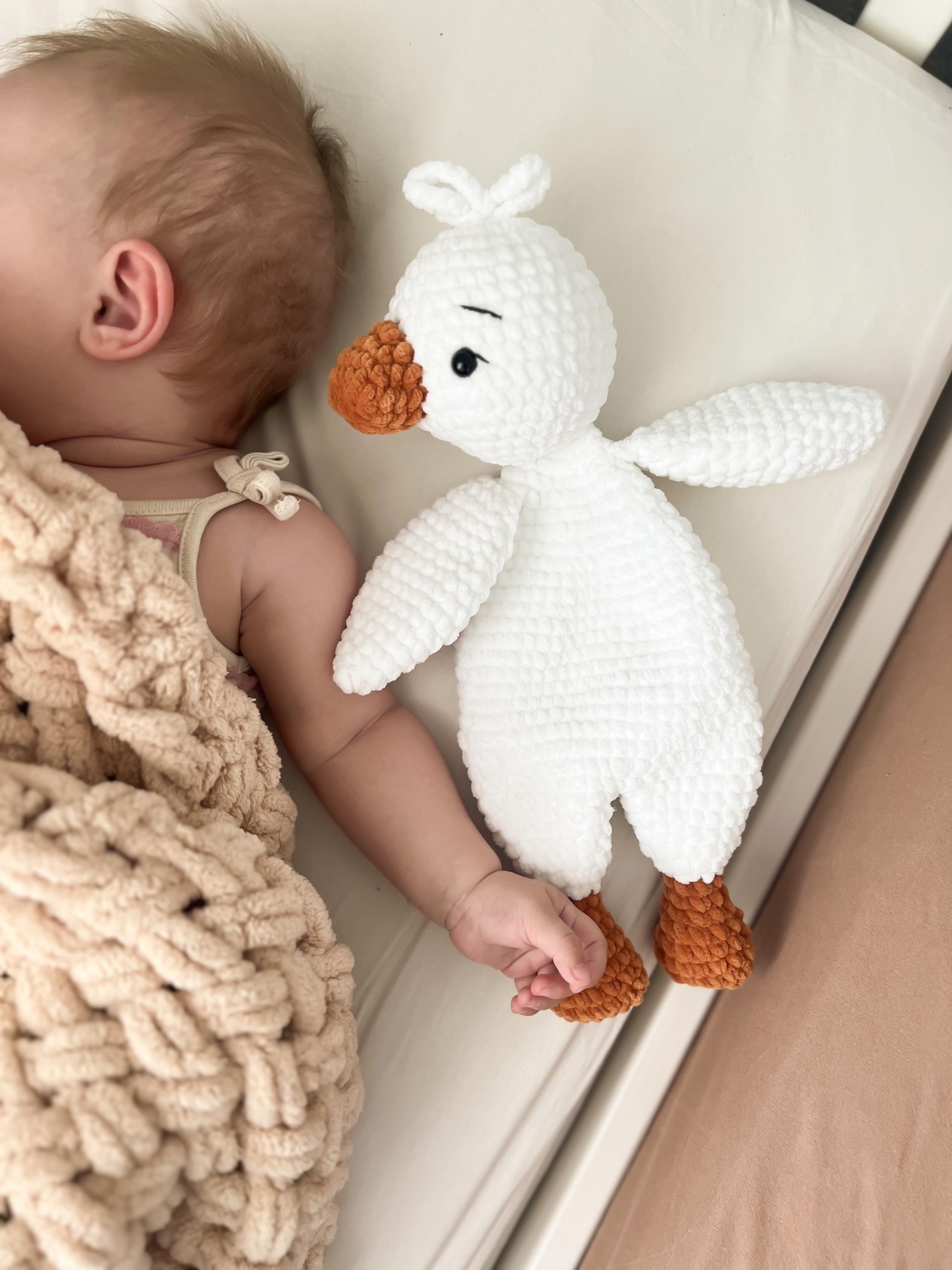 Goose Lovey Toy. Neutral Baby Shower Gifts. Lovey for Babies. Plush ...