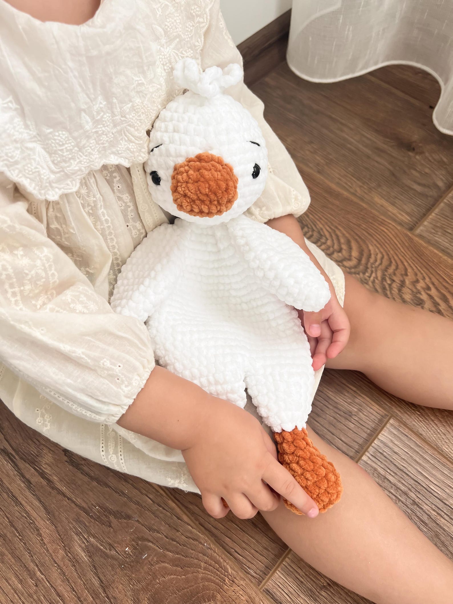 Goose Lovey Toy. Neutral Baby Shower Gifts. Lovey for Babies. Plush ...