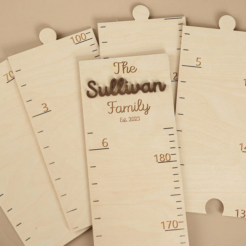 Family Growth Chart - Height Chart for Kids - Wooden Nursery Decor ...