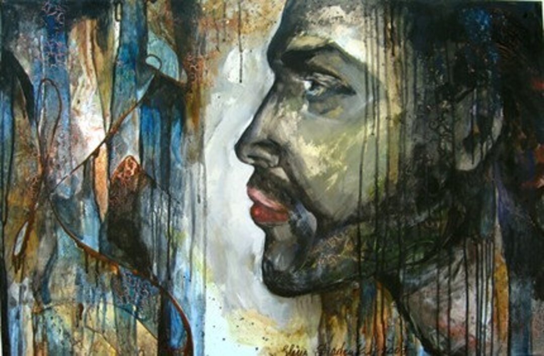 Original Painting, Man and His Fear, Acrylic on Canvas - Etsy