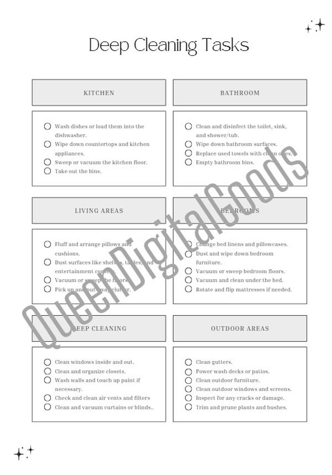 Professional Deep Cleaning Checklist - Etsy