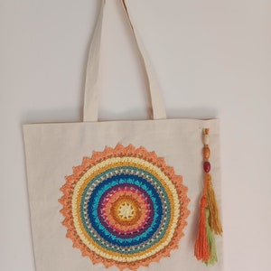 Canvas Tote Bag, Handmade Mandala,shoppıng Bag - Etsy