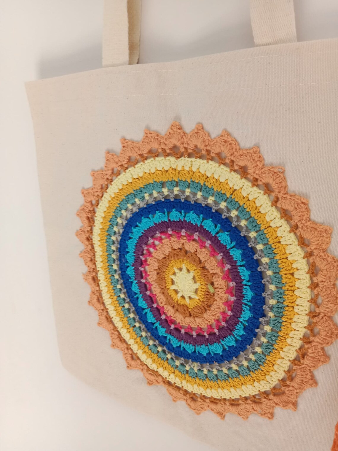 Canvas Tote Bag, Handmade Mandala,shoppıng Bag - Etsy