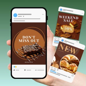 Bakery Store Instagram Posts Templates Bakery Shop IG Instagram Post ...