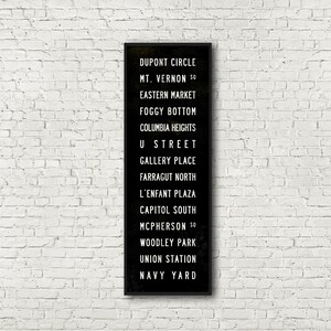 Washington DC Neighborhood Metro Subway Art Print 11.75x36 - Etsy