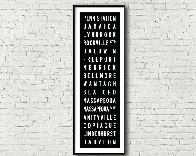 Babylon Line LIRR Long Island Railroad New York Subway Art Print 11 ...