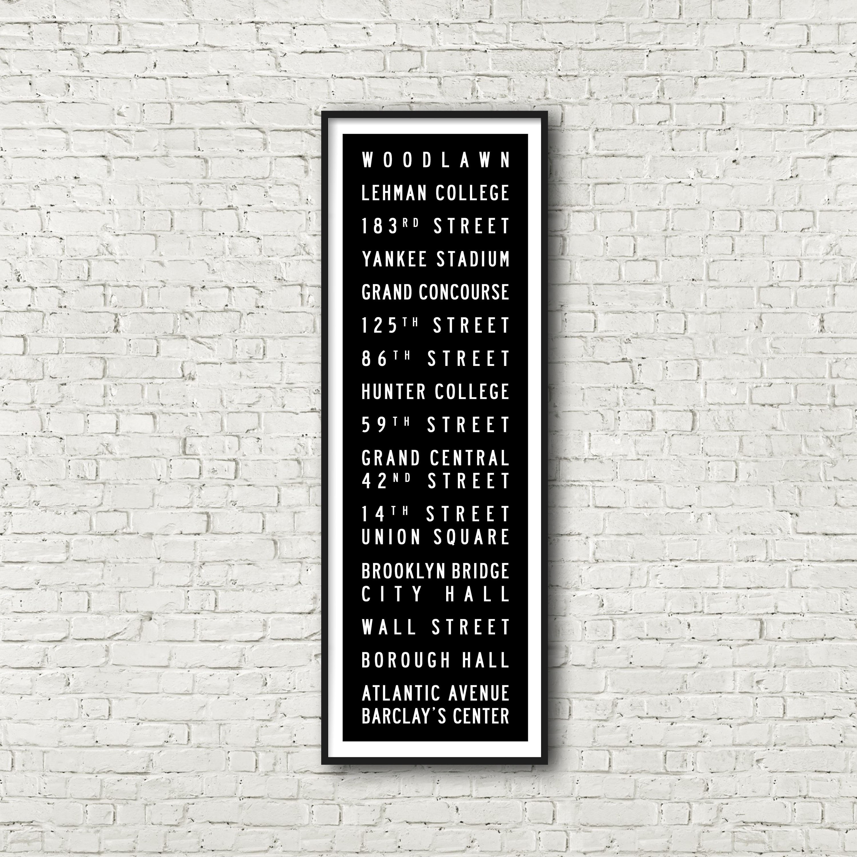 MTA 4 Line New York Subway Art Print 11.75x36 - Etsy