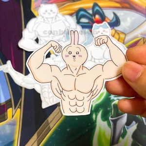 Buff Chiikawa Hachiware Usagi Momonga Large Die Cut Sticker - Etsy