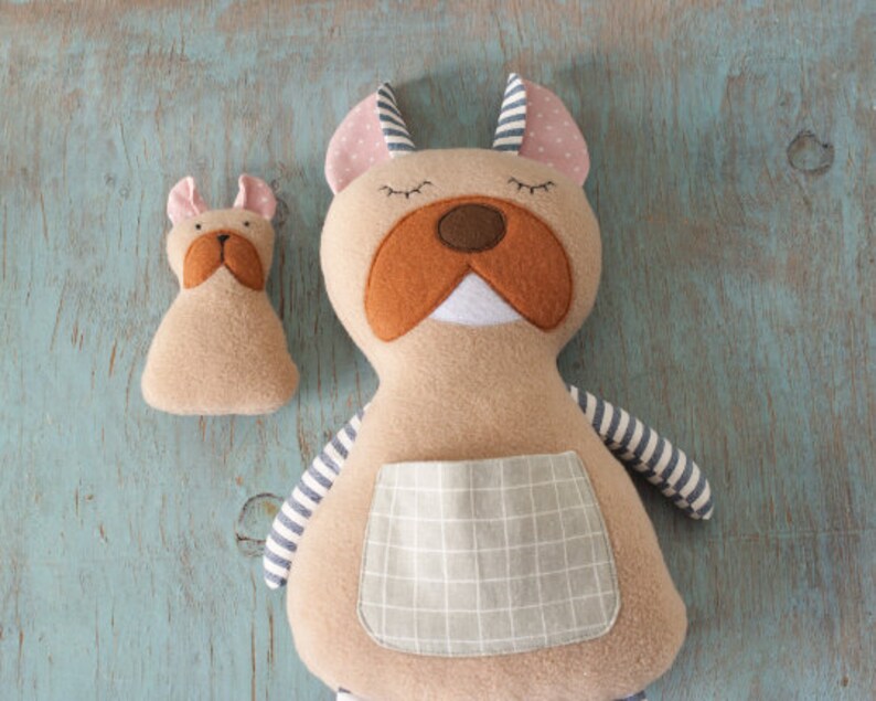Animal Doll Sewing Pattern PDF Bulldog Stuffed Doll Animal Soft Toys ...