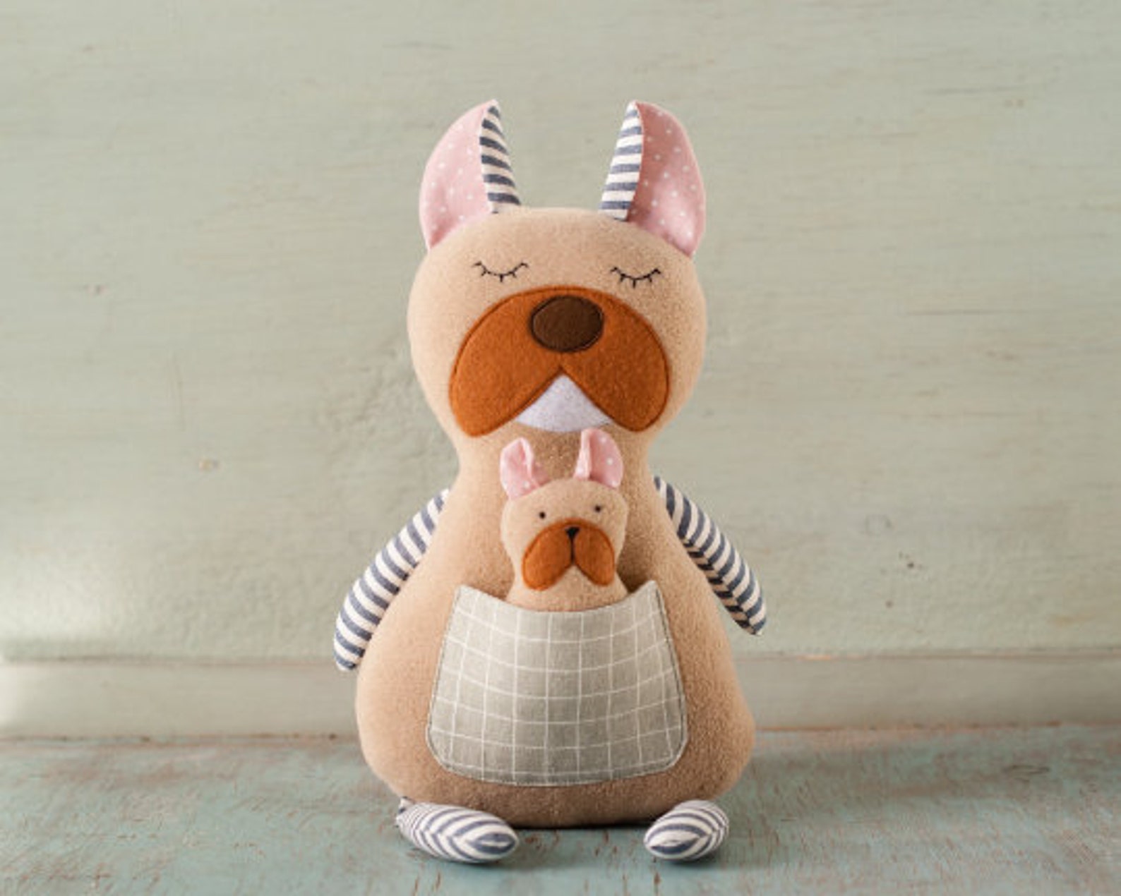 Animal Doll Sewing Pattern PDF Bulldog Stuffed Doll Animal Soft Toys ...