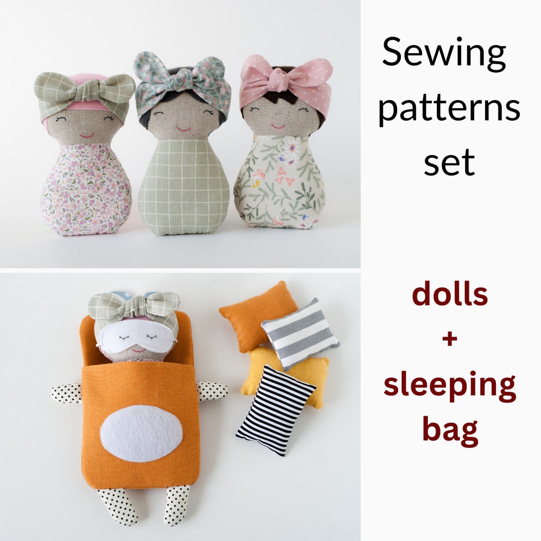 Doll Sewing Patterns PDF Soft Toys Tutorial Sleeping Bag for Dolls ...