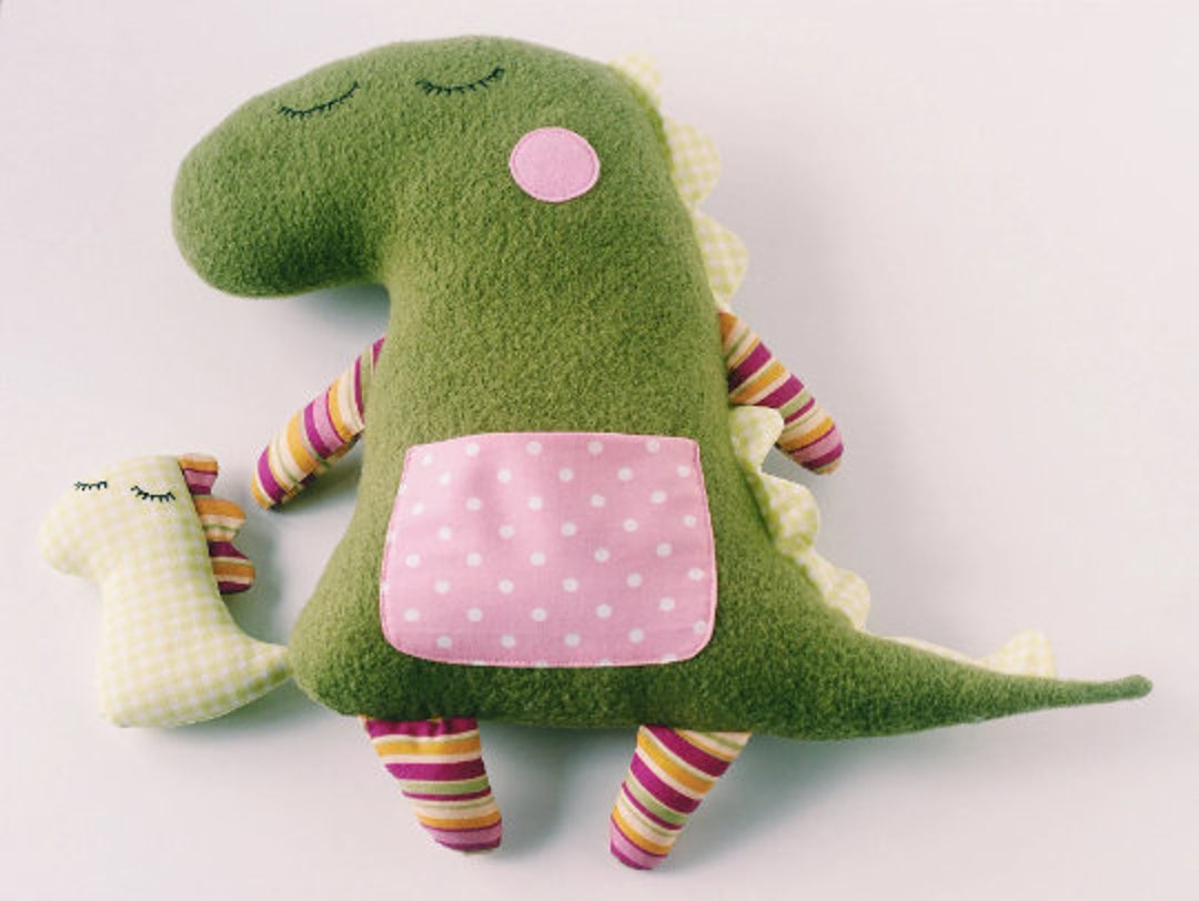 Animal Dolls Sewing Pattern PDF Dinosaur Stuffed Toys Soft Rag Dolls DIY Dino Plushie Dolls for ...