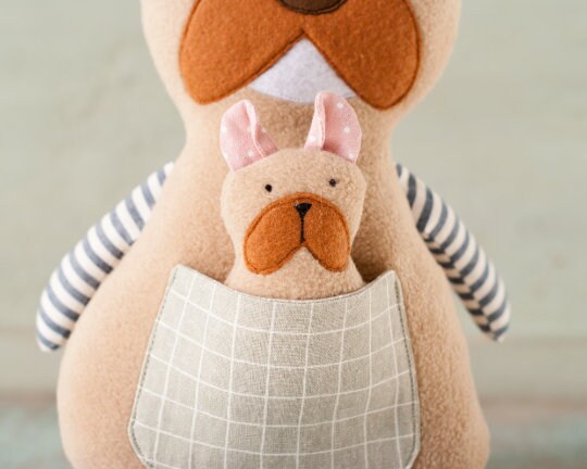 Animal Doll Sewing Pattern PDF Bulldog Stuffed Doll Animal Soft Toys ...