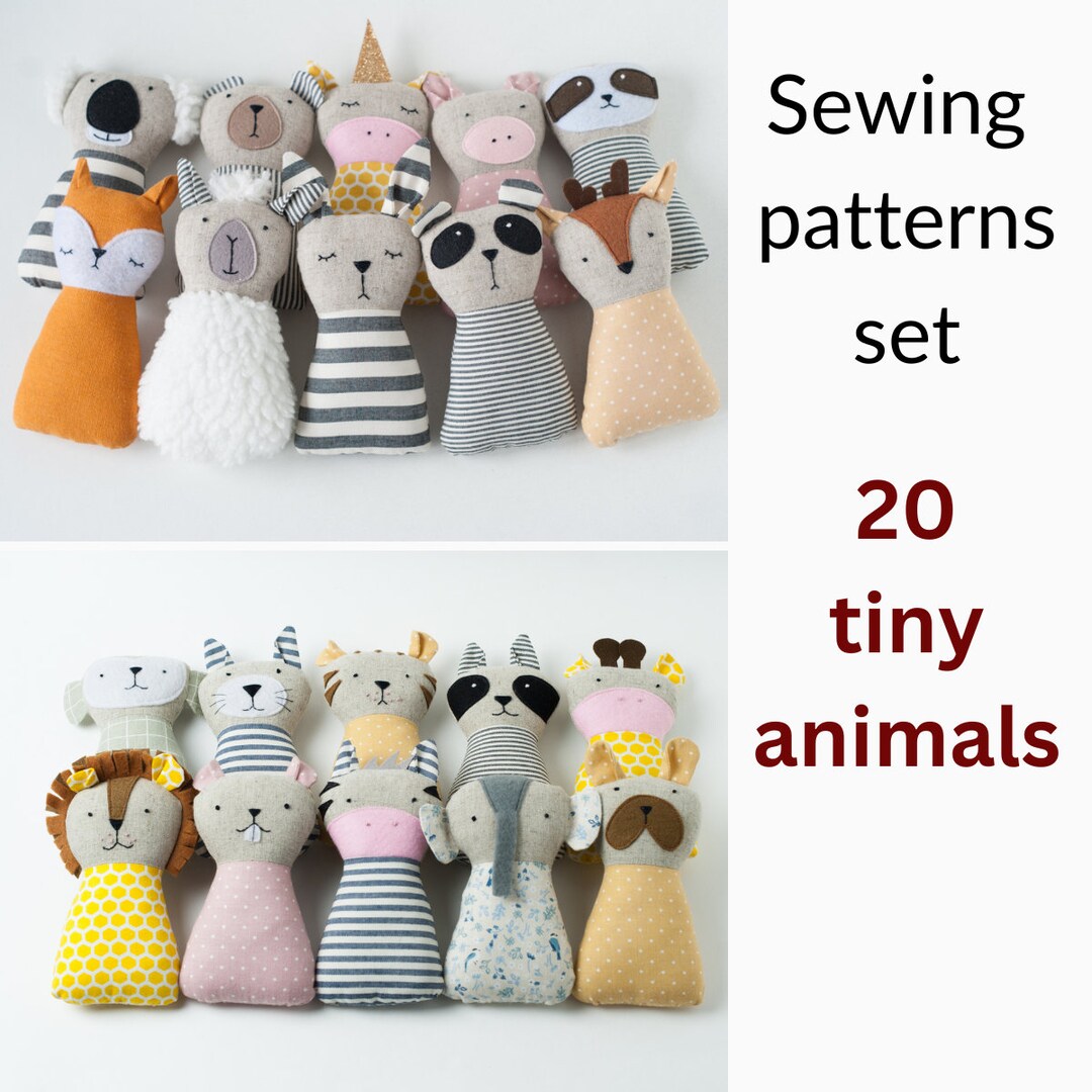 Animal Doll Sewing Pattern PDF Tutorial Animal Stuffed Handmade Toys ...
