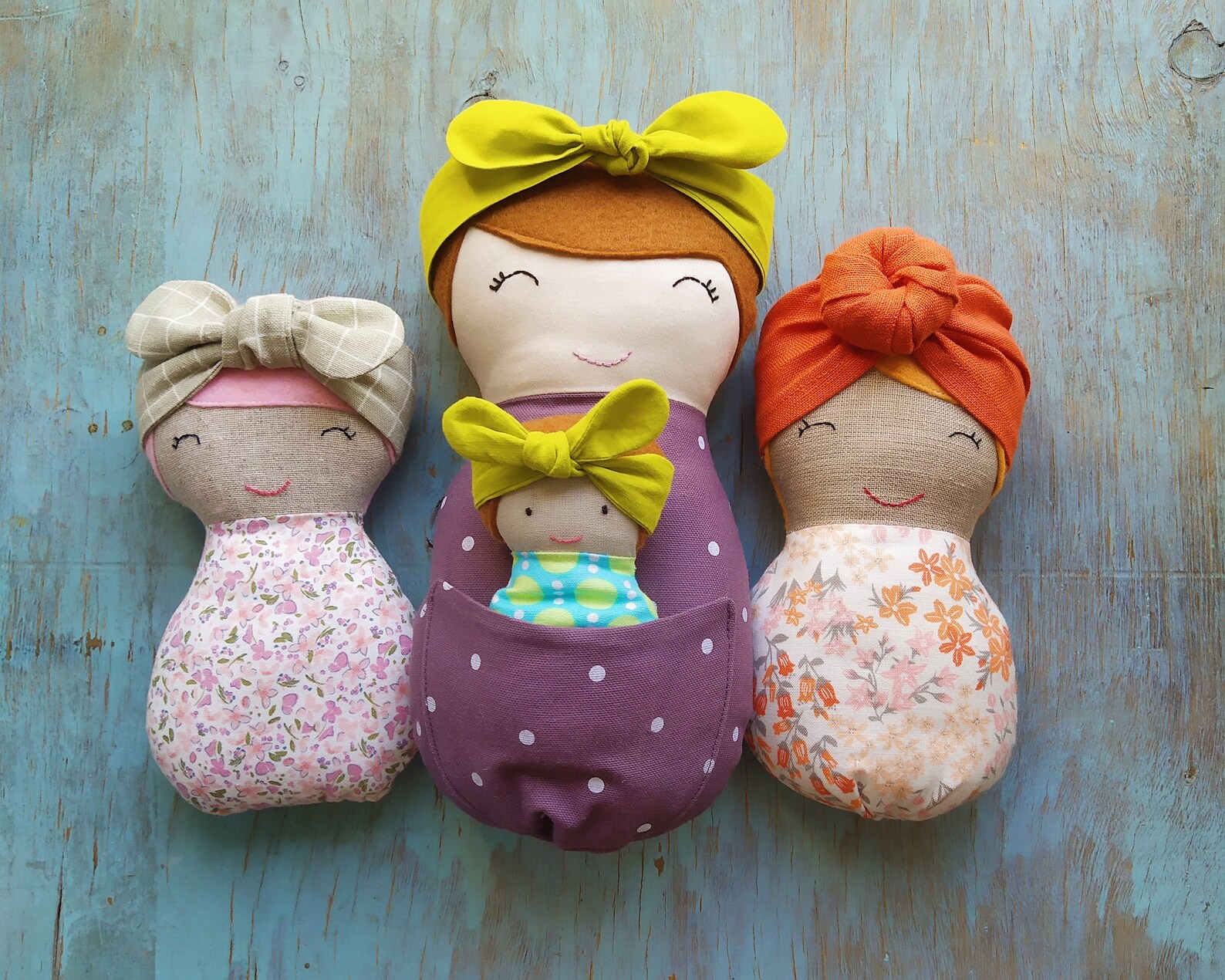 Family Doll Sewing Pattern PDF Mom and Baby Dolls Rag Doll Tutorial Dad ...