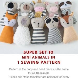 Animal Doll Sewing Pattern PDF Tutorial Animal Stuffed Handmade Toys ...