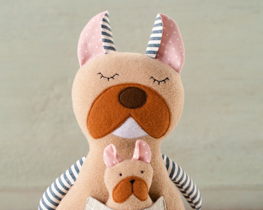 Animal Doll Sewing Pattern PDF Bulldog Stuffed Doll Animal Soft Toys ...