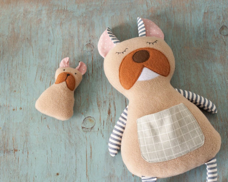 Animal Doll Sewing Pattern PDF Bulldog Stuffed Doll Animal Soft Toys ...