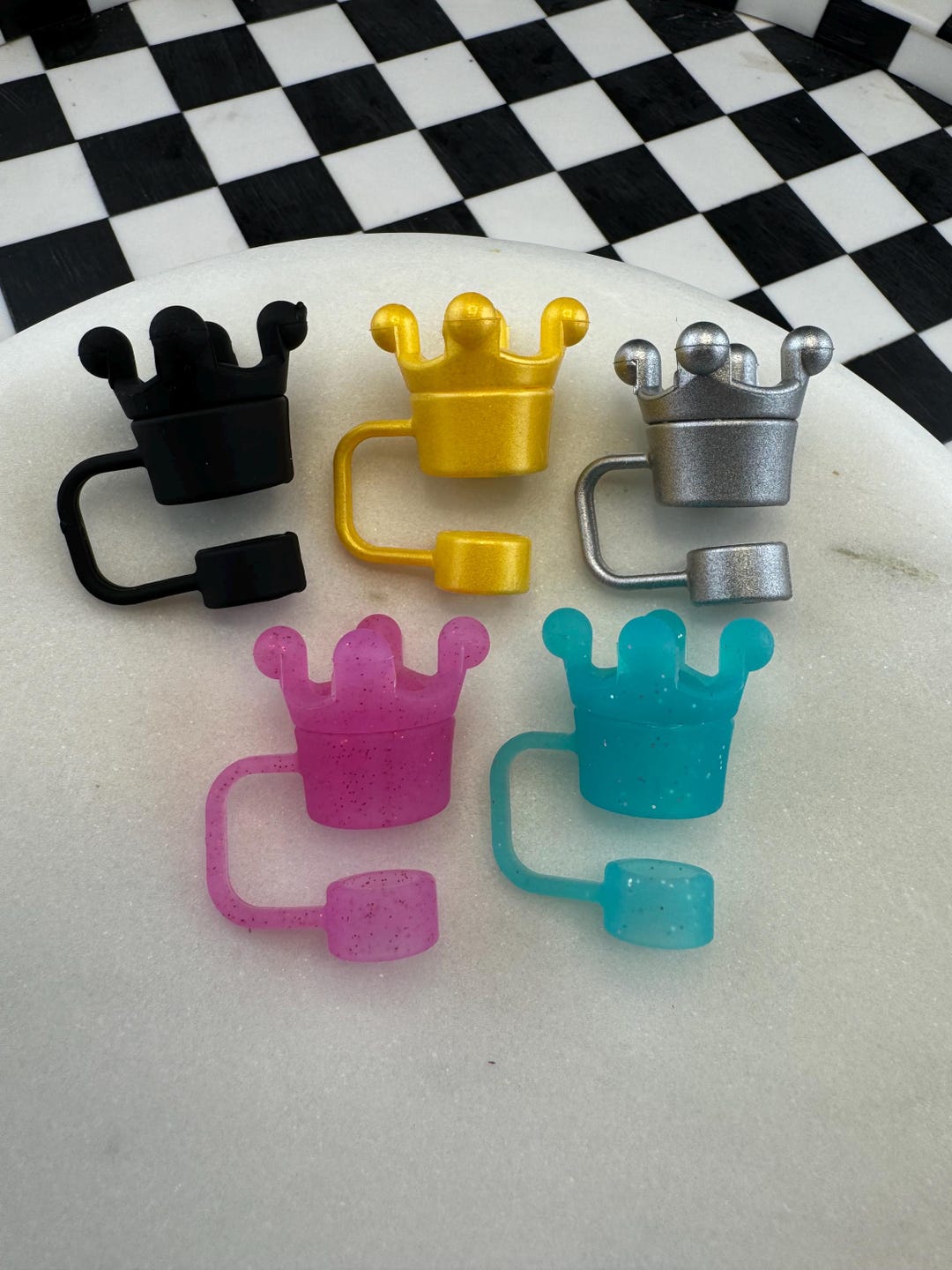 Crown Straw Toppers Custom DAISYLAND - Etsy