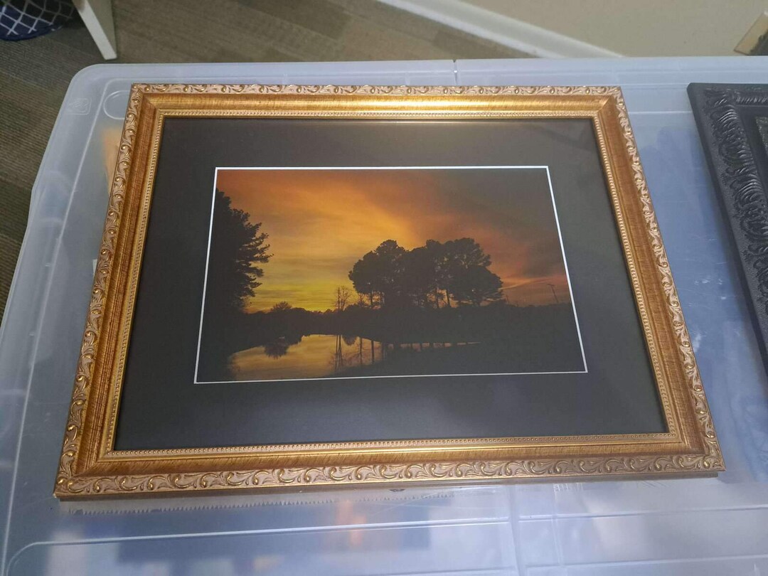 Golden Hour - 8x12 Metallic Sunset Print, 12x16 Matboard, Mounted in ...