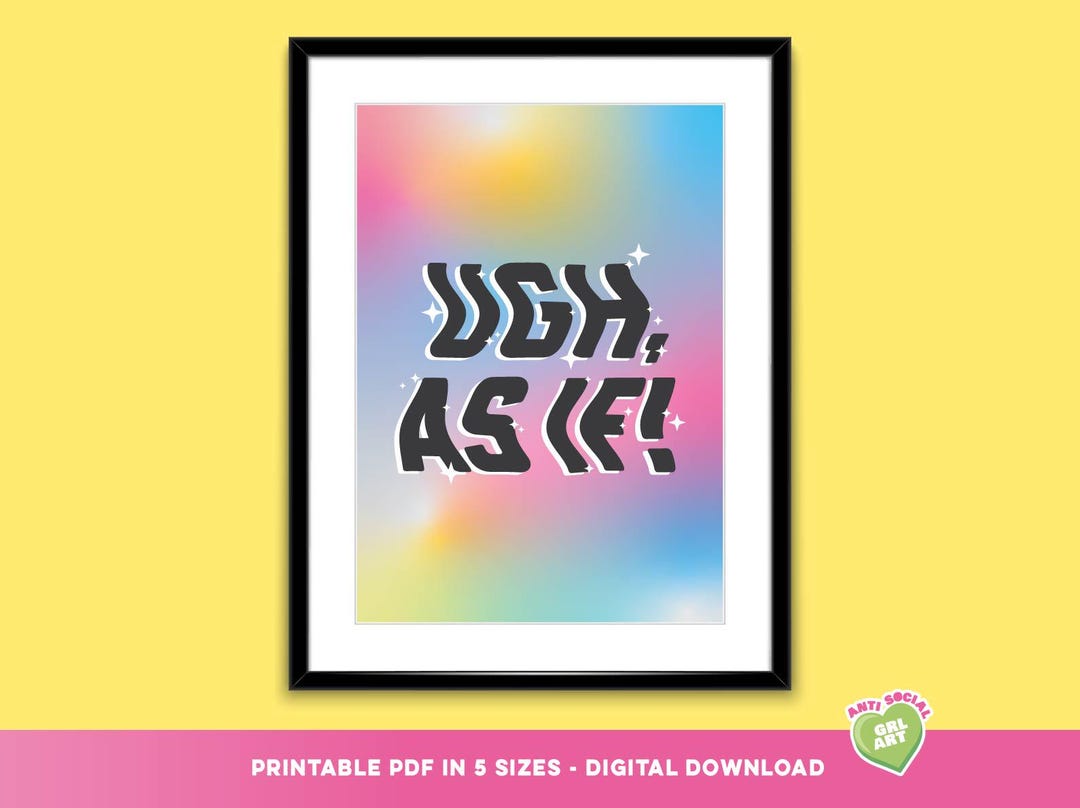 Y2K 'UGH, ALS OB!' Poster: 90er Jahre Frech, Wall Decor, Printable ...