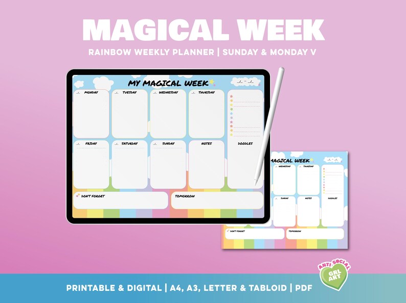 My Magical Week Planner , Printable Digital Download - Etsy