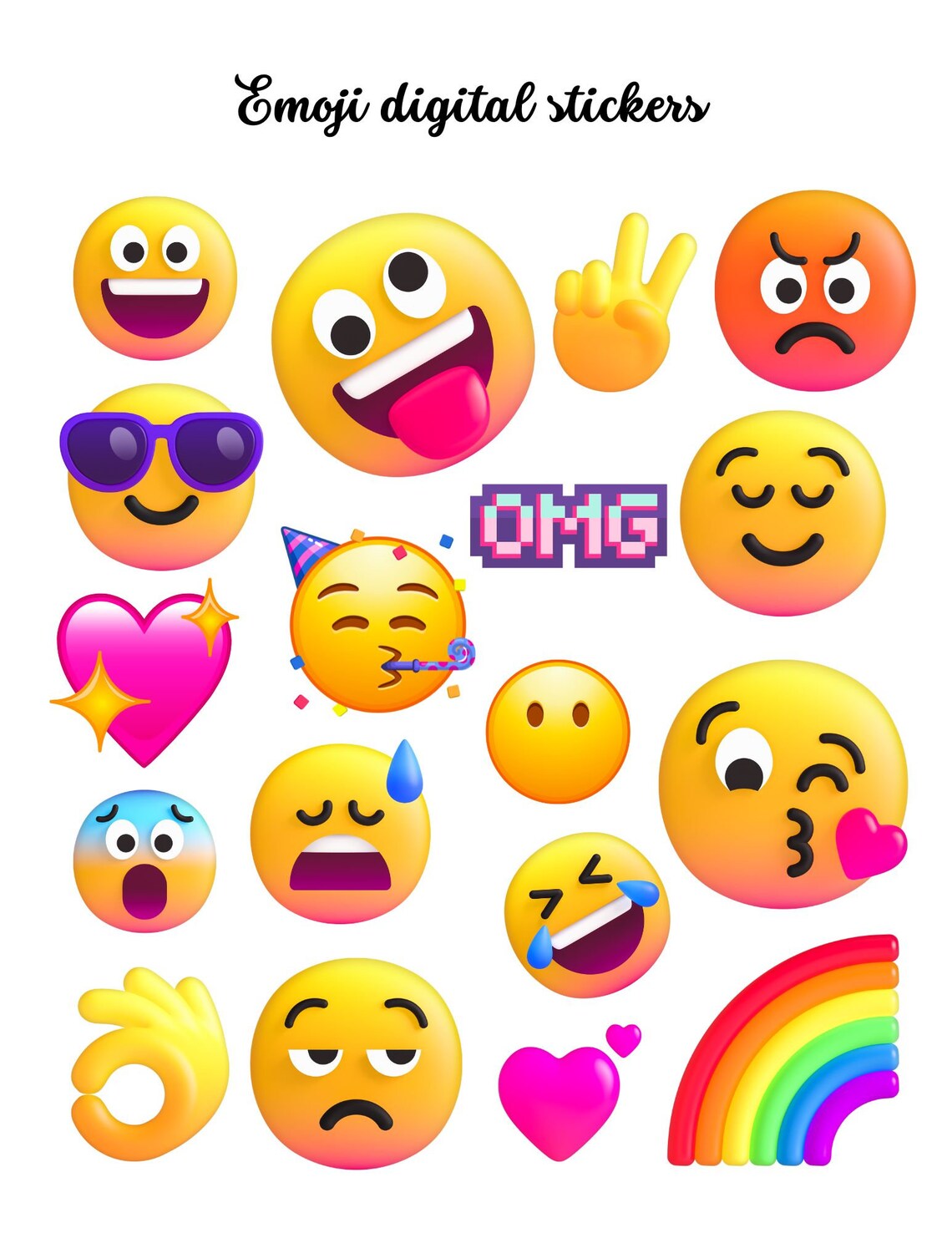 Emoji Sticker,sticker,art Sticker,emoji - Etsy