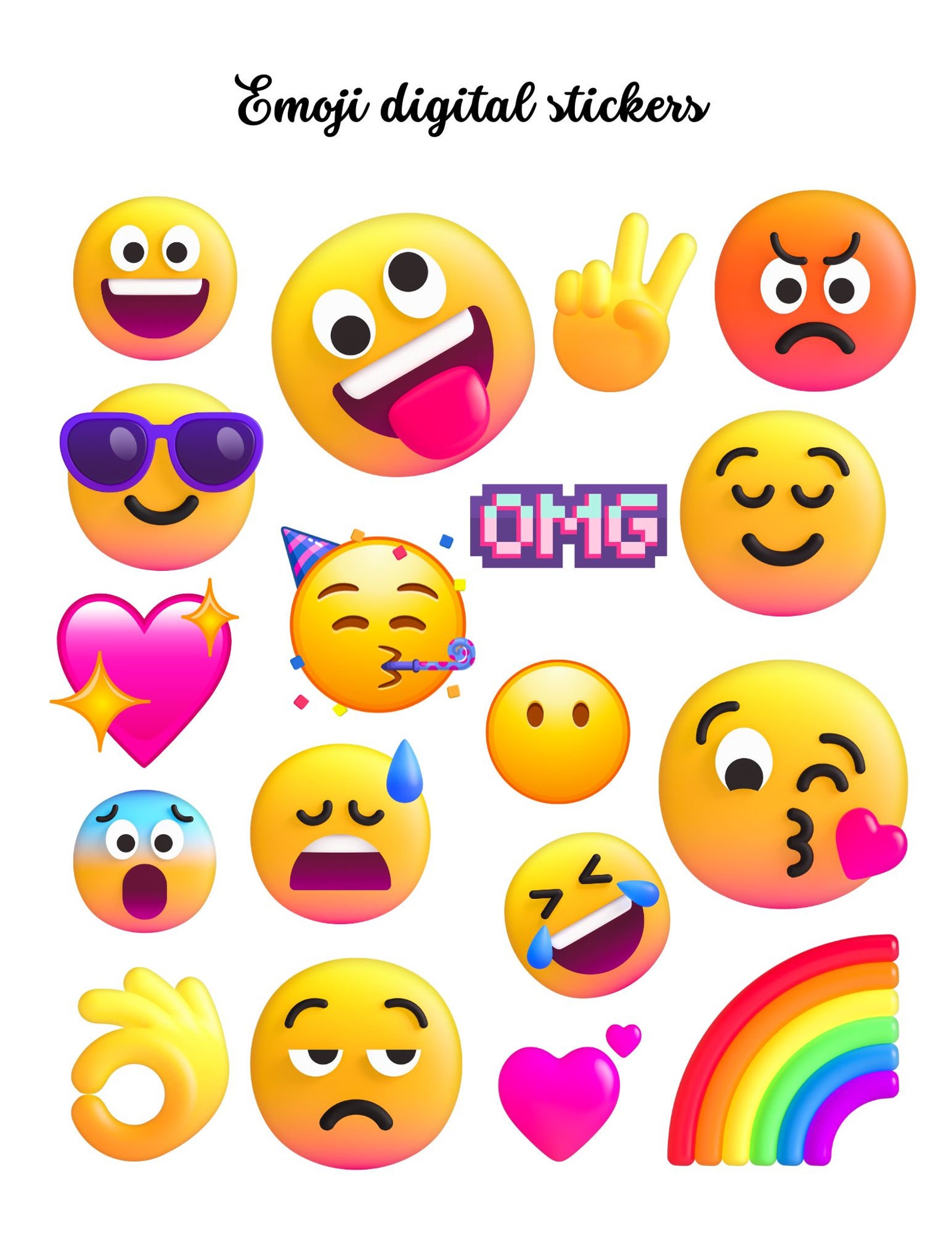 Emoji Sticker,sticker,art Sticker,emoji - Etsy