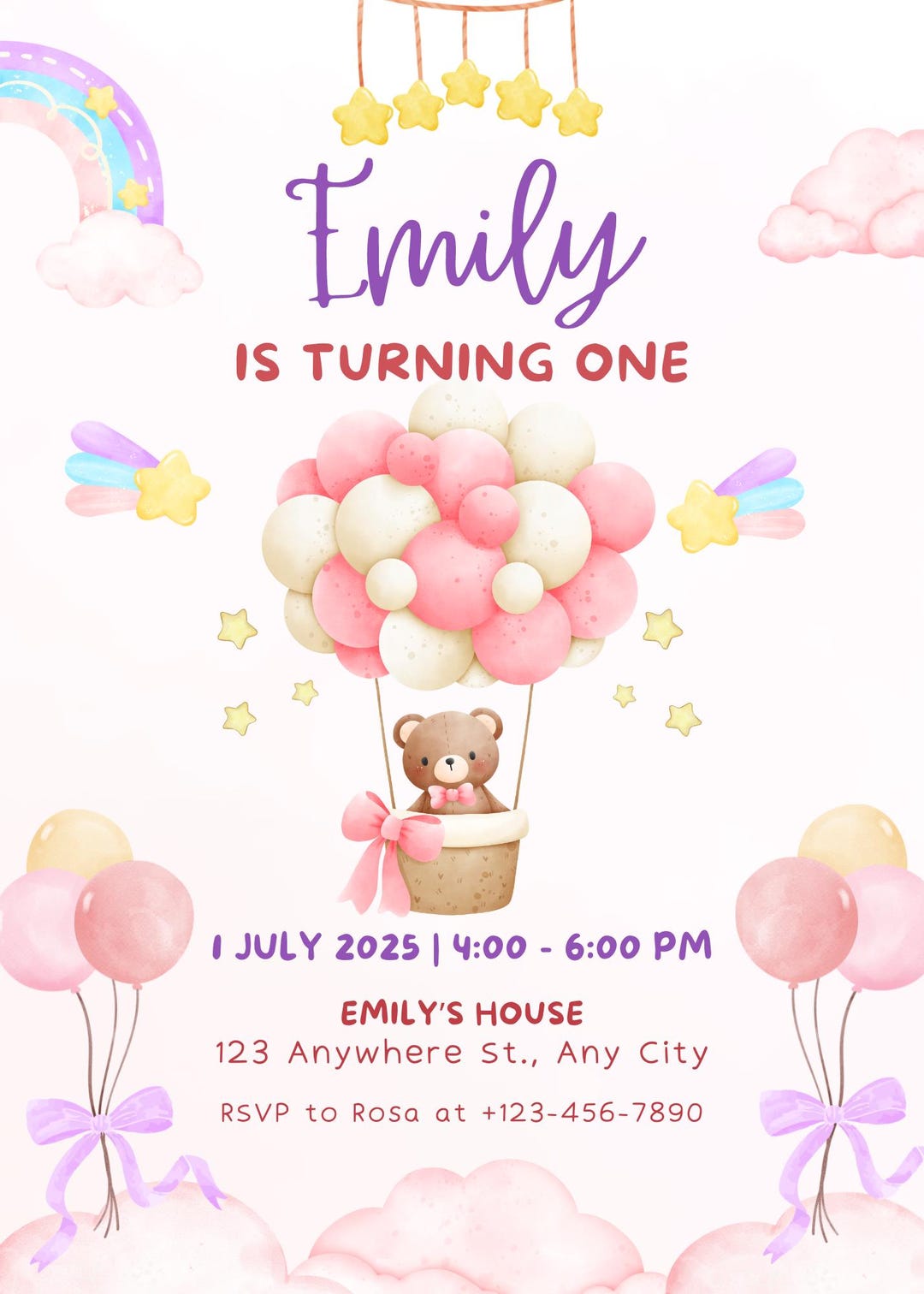 Girl Child Invitation, Invitation, Personalized Invitation - Etsy