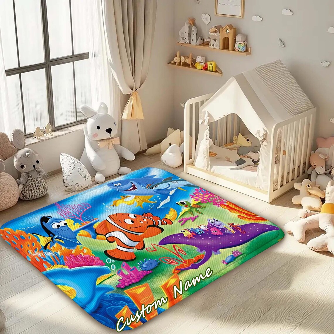 Customized Name Finding Nemo Carpet for Halloween Gift Bedroom Rug ...