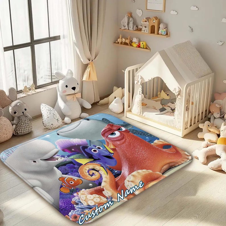 Customized Name Finding Nemo Carpet for Halloween Gift Bedroom Rug ...