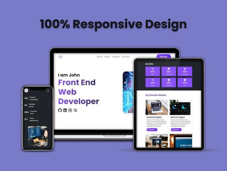 Modern Portfolio HTML Template Responsive Landing Page Bootstrap 5 ...