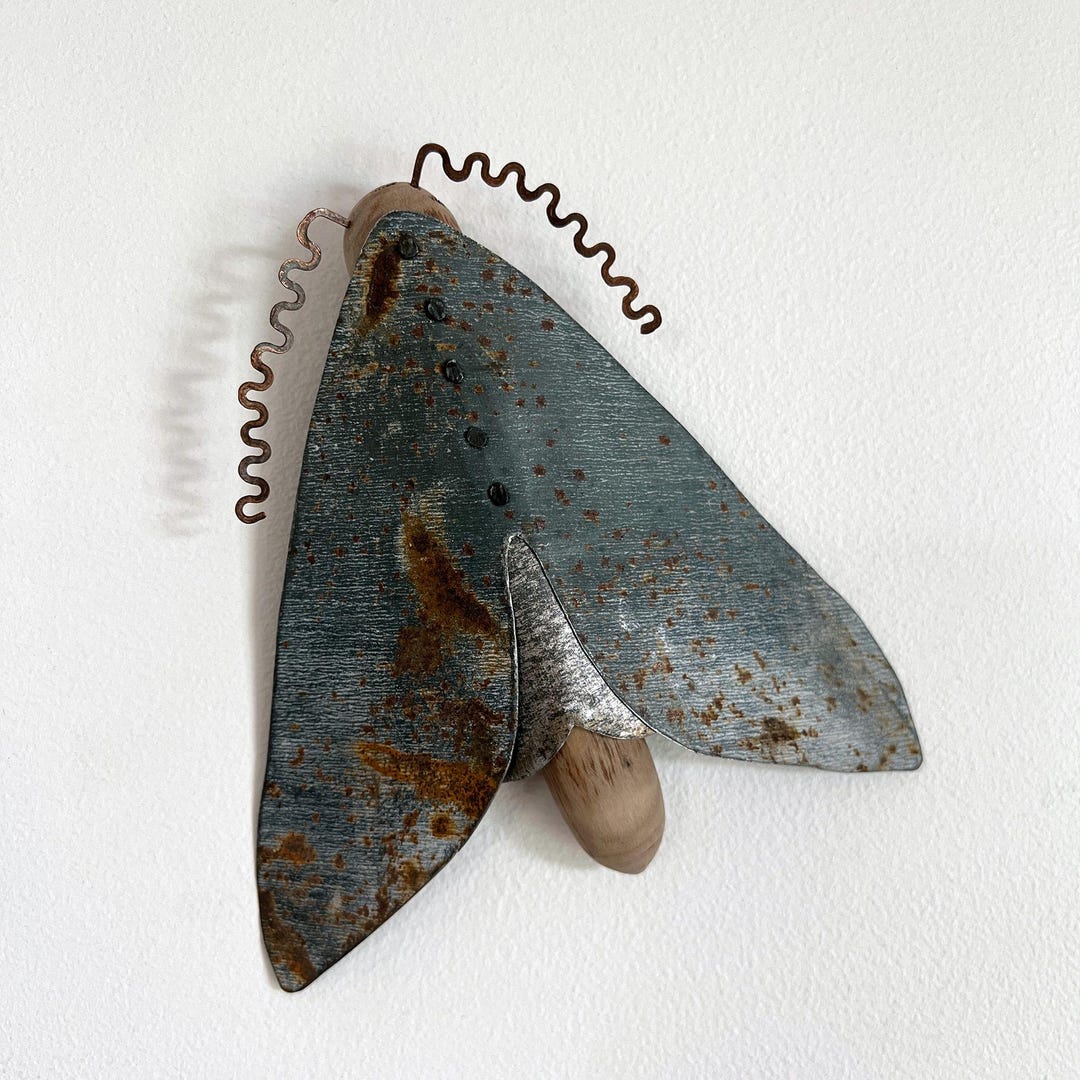 Moth Number 13: a Reclaimed Metal and Eucalyptus Wood Artwork Hand Made ...