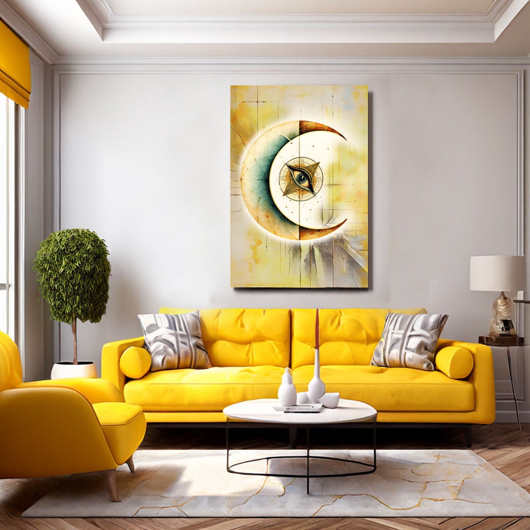 Half Moon Wall Art Gallery Quality Printable Watercolor Painting Poster ...