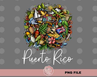 Beautiful Puerto Rico Taino Collage Art - Full-color PNG File - Etsy