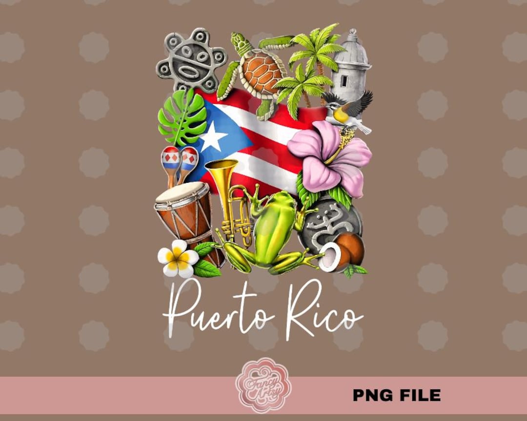 Beautiful Puerto Rico Taino Collage Art - Full-color PNG File - Etsy
