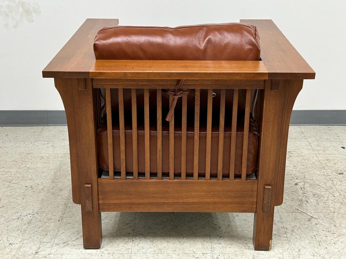 Craftsman Crofter Mission Style Arm Chair Russet Brown Leather - Etsy