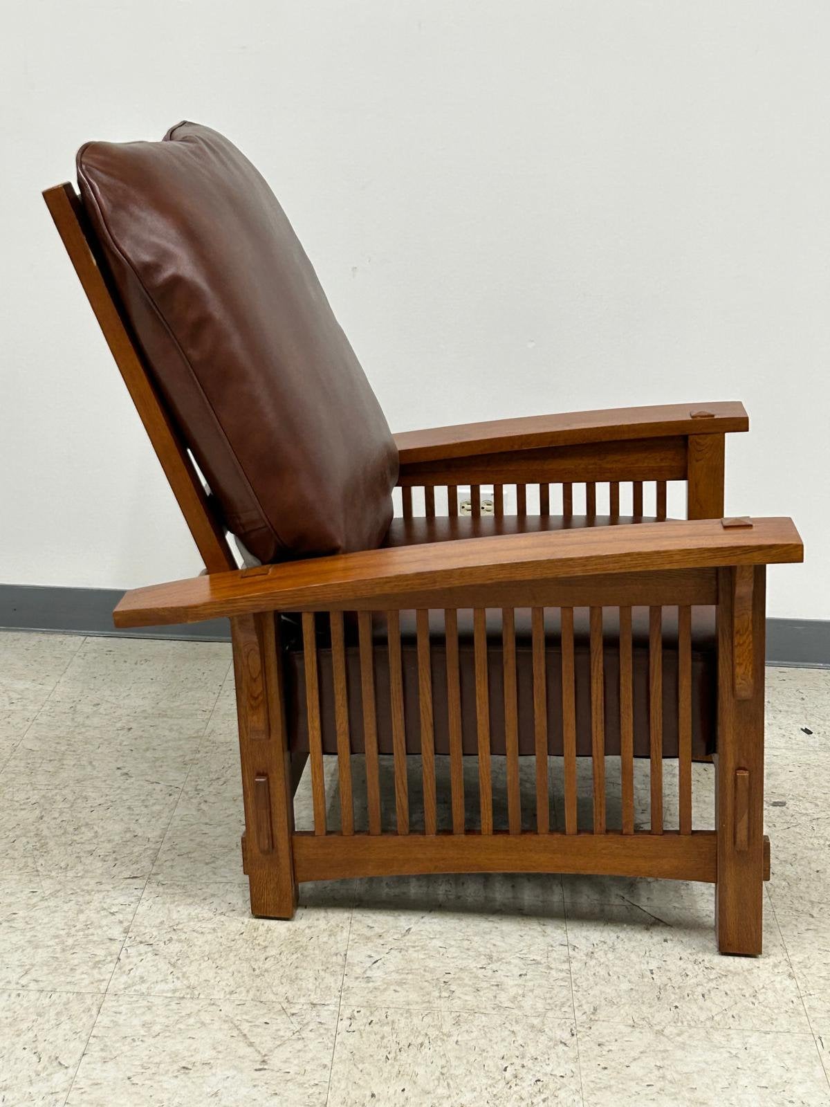 Craftsman / Mission Morris Chair and Ottoman Set - Chestnut Brown ...