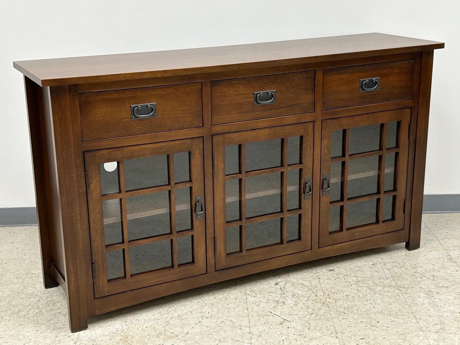 Craftsman Mission Solid Oak Sideboard 65 Walnut Stain Etsy