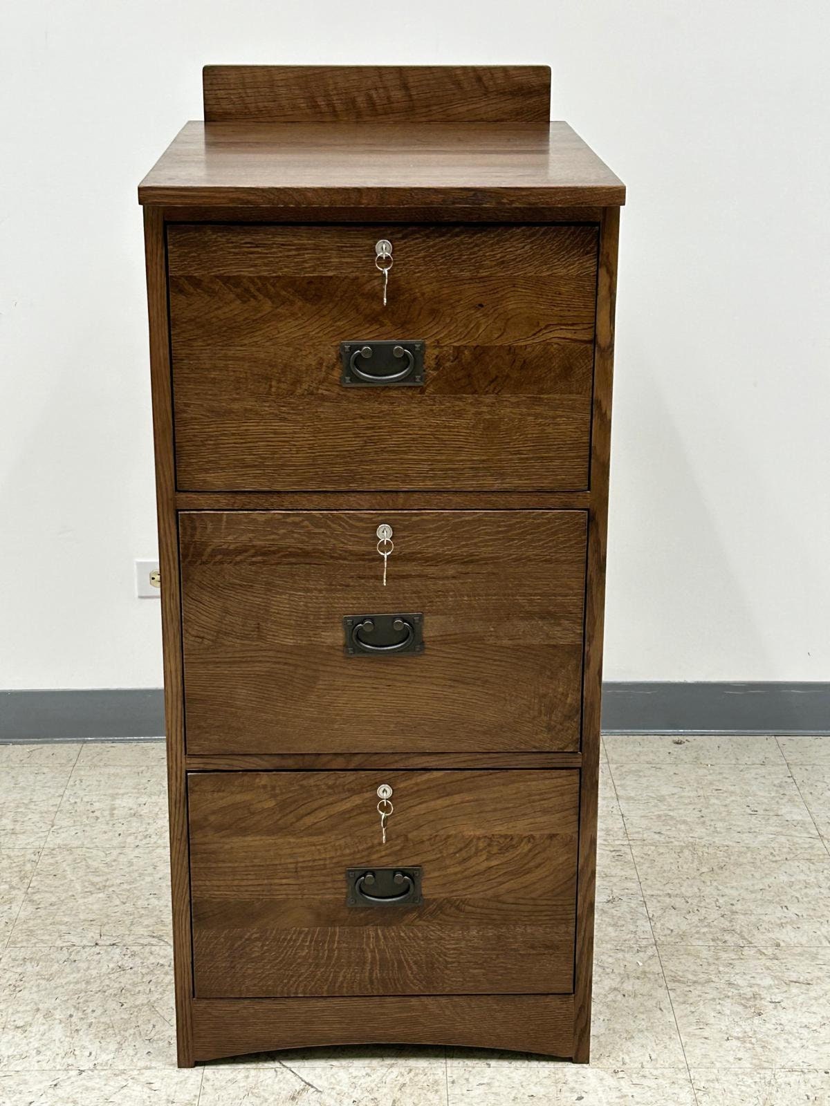 Mission Solid Oak 3 Drawer File Cabinet Walnut Stain - Etsy