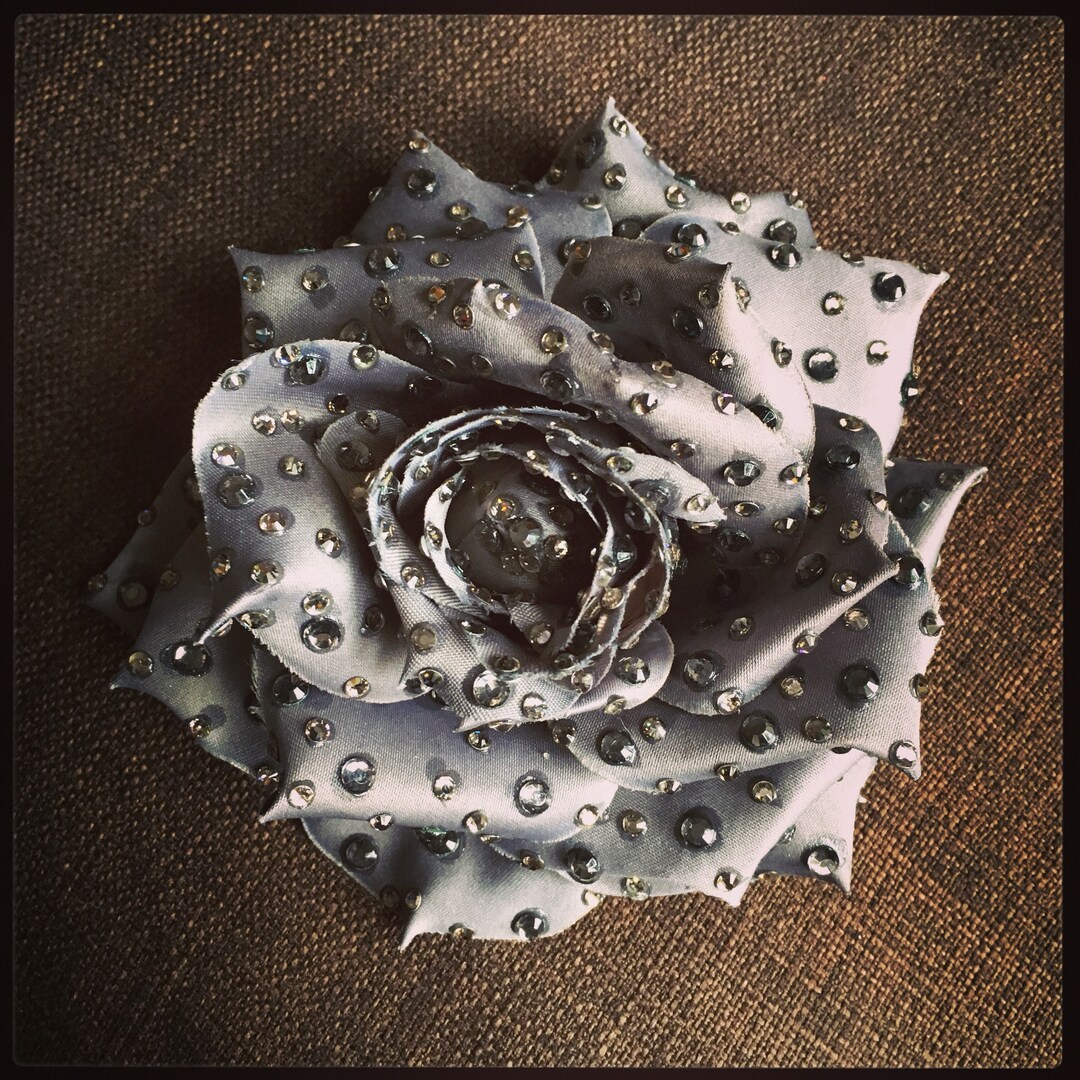 Sparkling Grey Silk Rose Hair or Anywhere Clip - Etsy UK