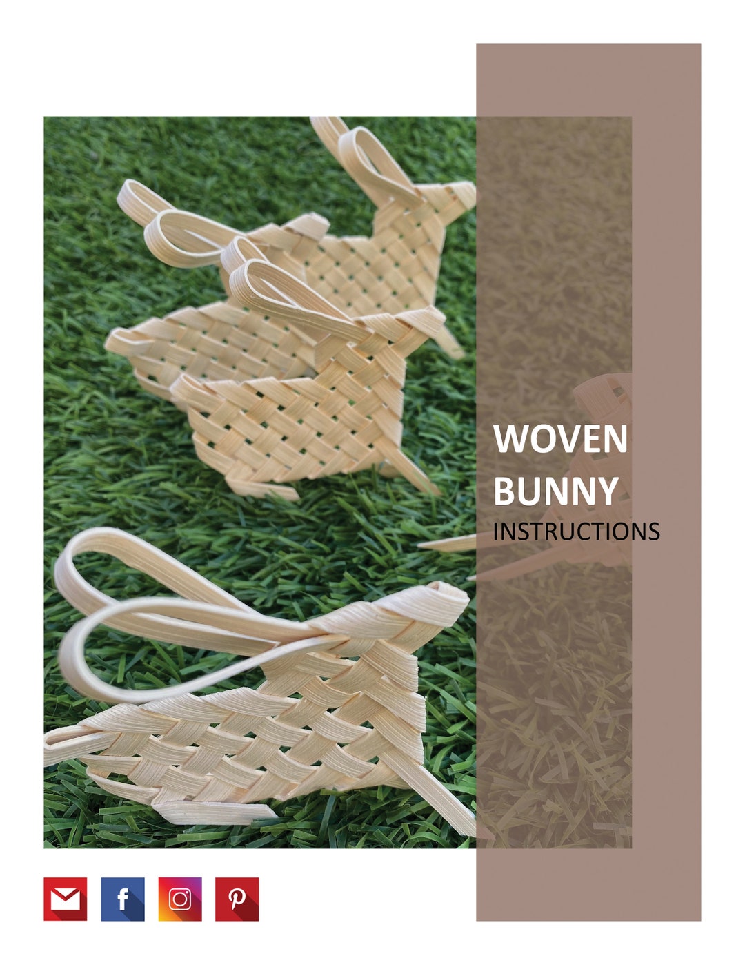Woven Bunny Rabbit PDF Digital Instructions Directions Tutorial Basket ...