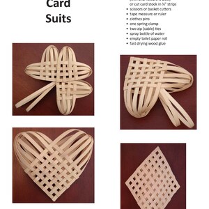 4 Woven Card Suits PDF Digital Instructions Directions Tutorial Basket ...